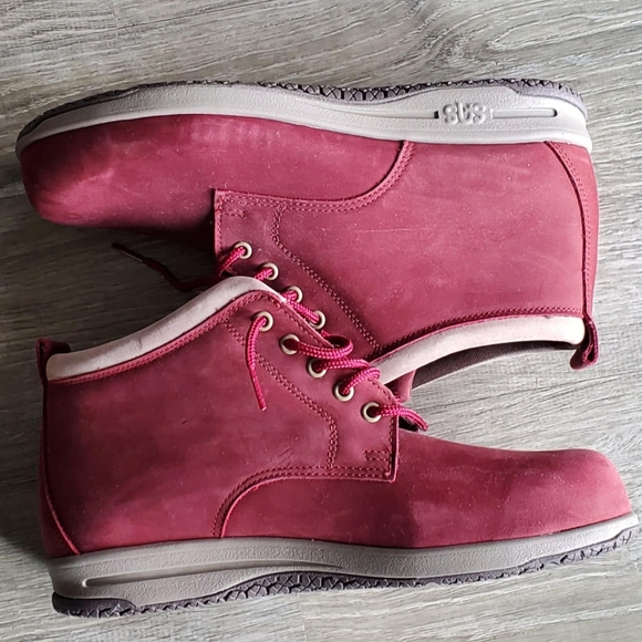 SAS | Shoes | Brand New Sas Red Suede Ankle Boots | Poshmark